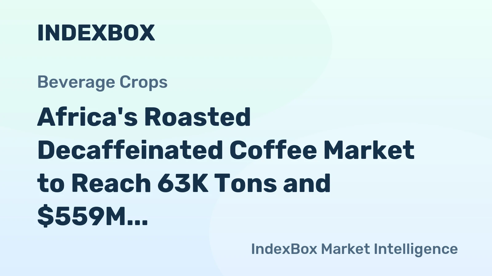 Africa's Roasted Decaffeinated Coffee Market to Reach 63K Tons and $559M by 2035