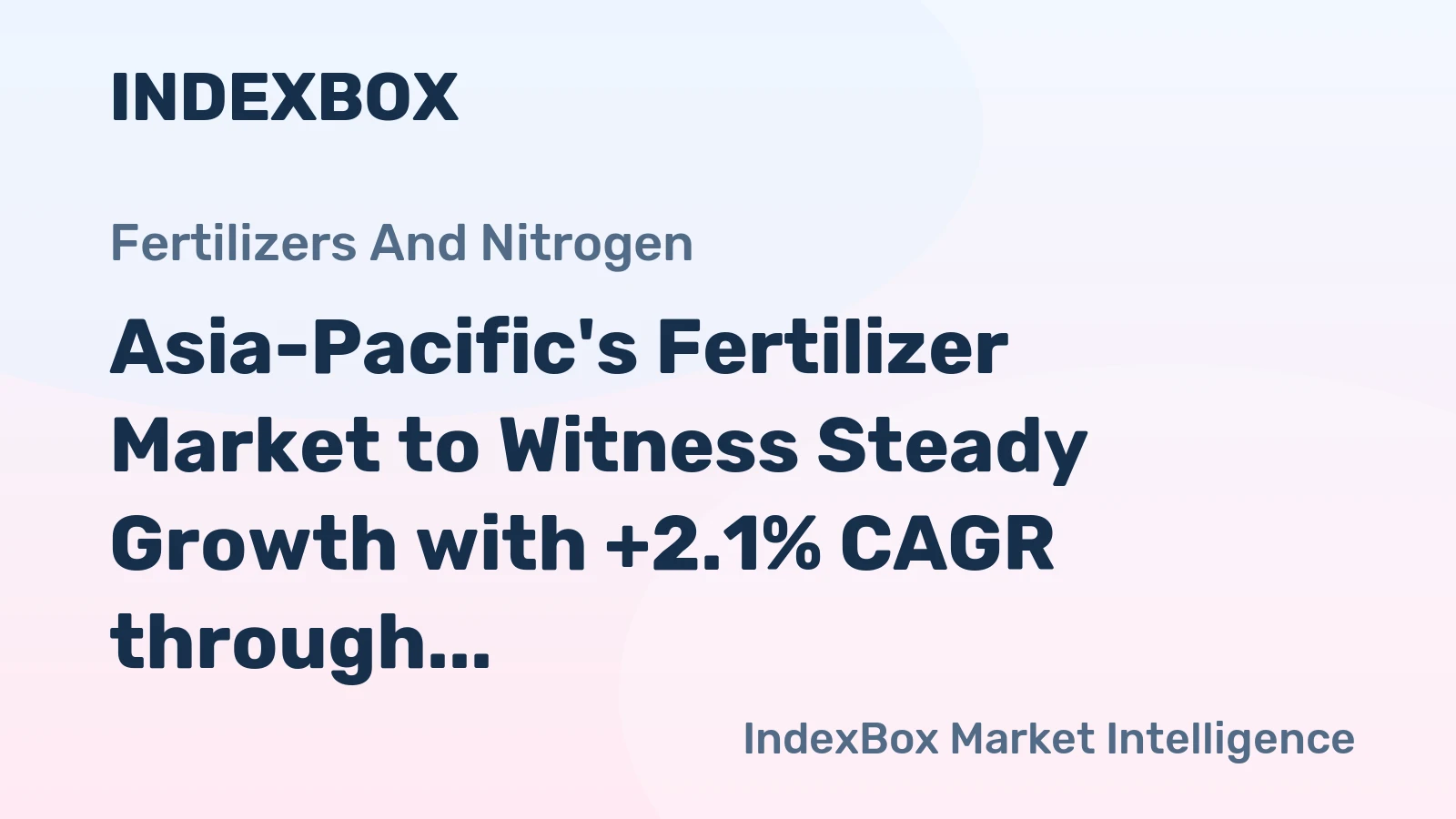 Asia-Pacific's Fertilizer Market to Witness Steady Growth with +2.1% CAGR through 2035