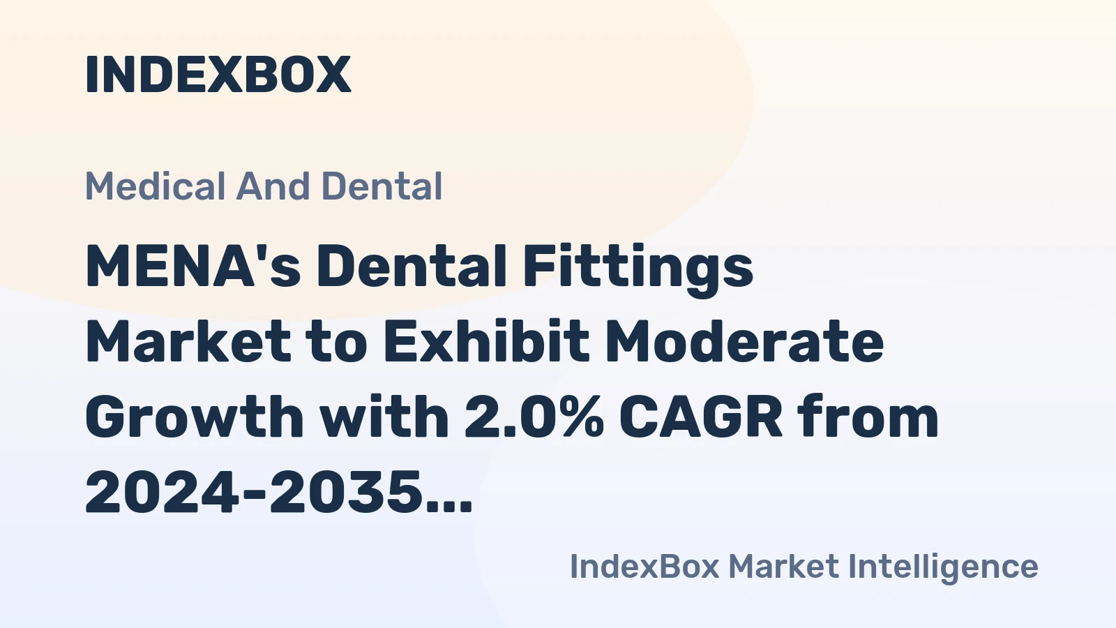 MENA's Dental Fittings Market to Exhibit Moderate Growth with 2.0% CAGR from 2024-2035
