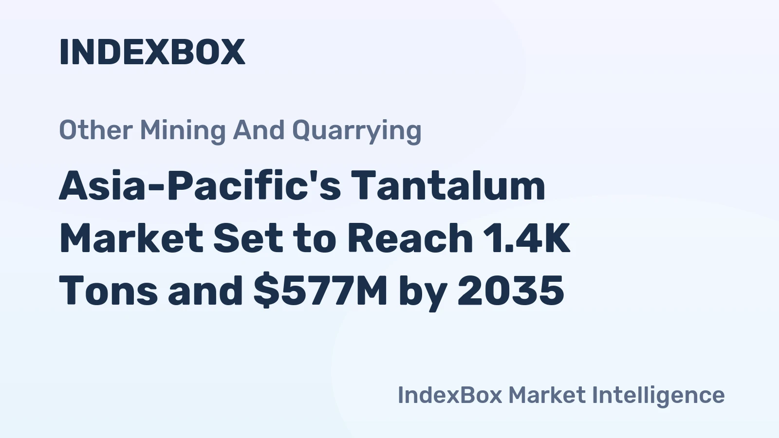 Asia-Pacific's Tantalum Market Set to Reach 1.4K Tons and $577M by 2035
