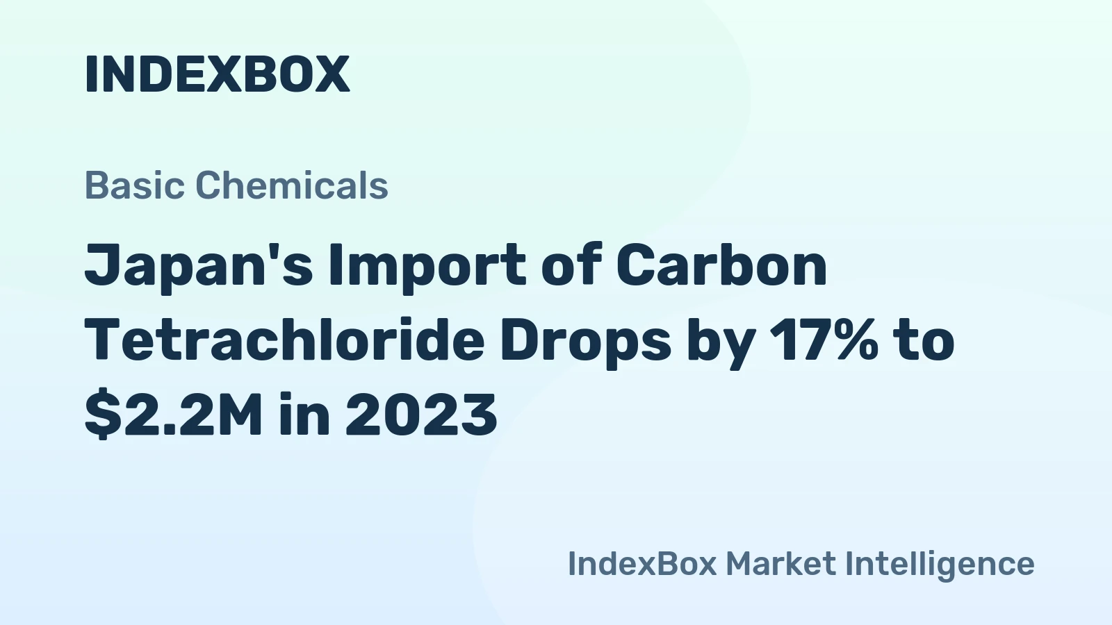 Japan's Import of Carbon Tetrachloride Drops by 17% to $2.2M in 2023