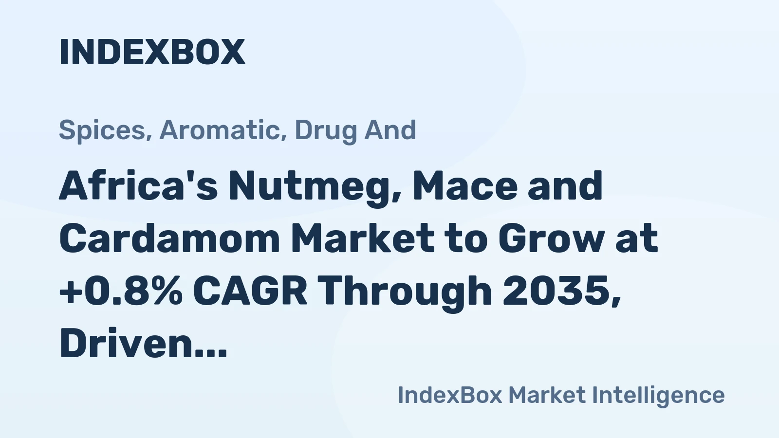 Africa's Nutmeg, Mace and Cardamom Market to Grow at +0.8% CAGR Through 2035, Driven by Rising Demand, Reaching 6.1K Tons
