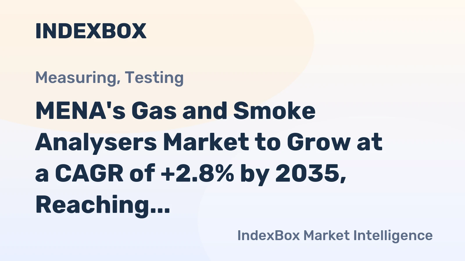MENA's Gas and Smoke Analysers Market to Grow at a CAGR of +2.8% by 2035, Reaching $4.9B in Value