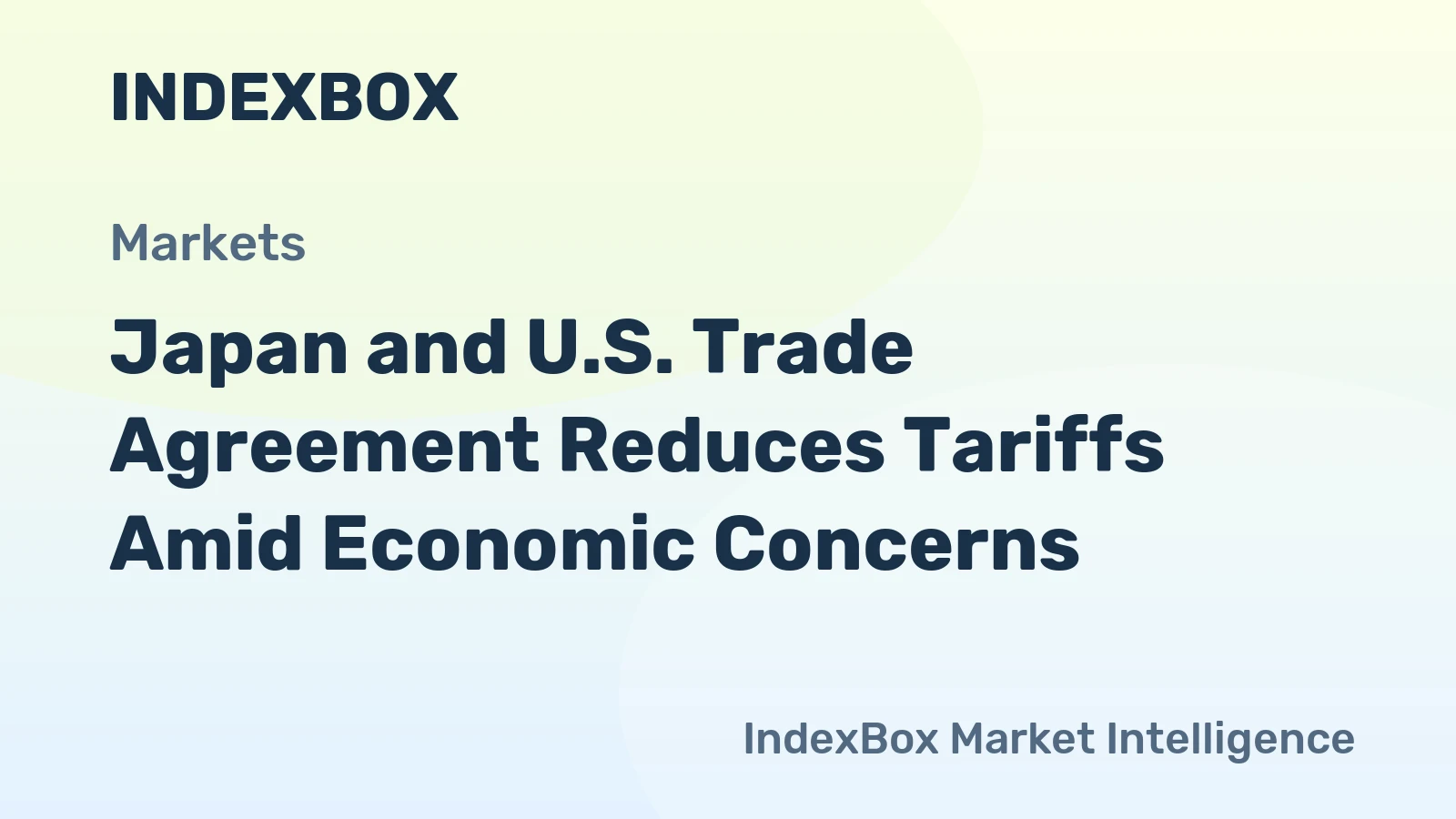Japan and U.S. Trade Agreement Reduces Tariffs Amid Economic Concerns