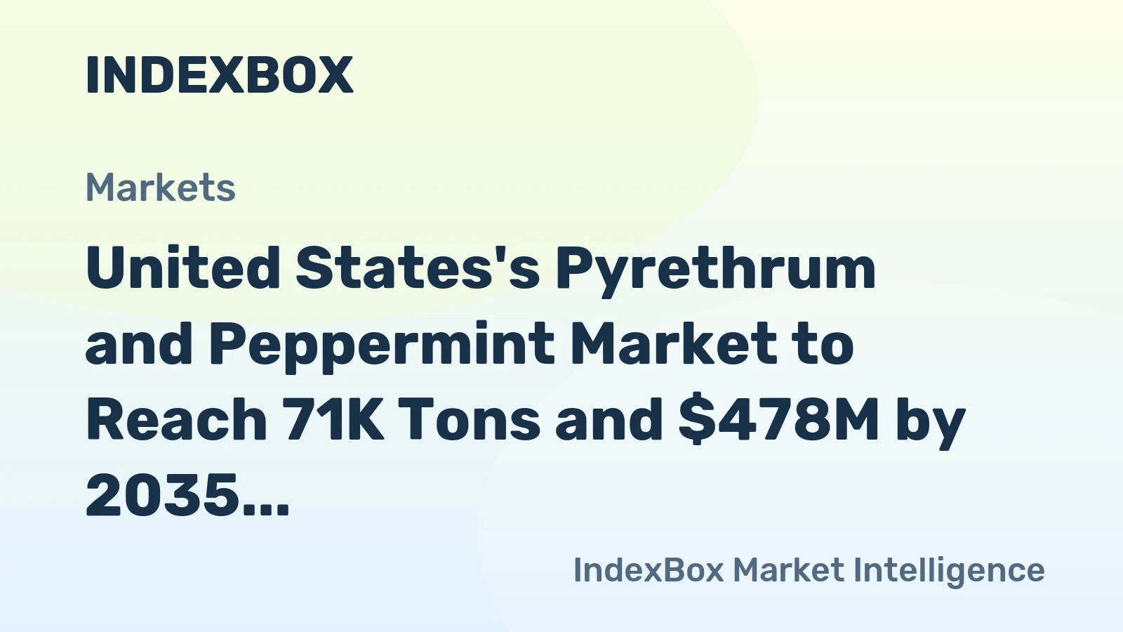United States's Pyrethrum and Peppermint Market to Reach 71K Tons and $478M by 2035