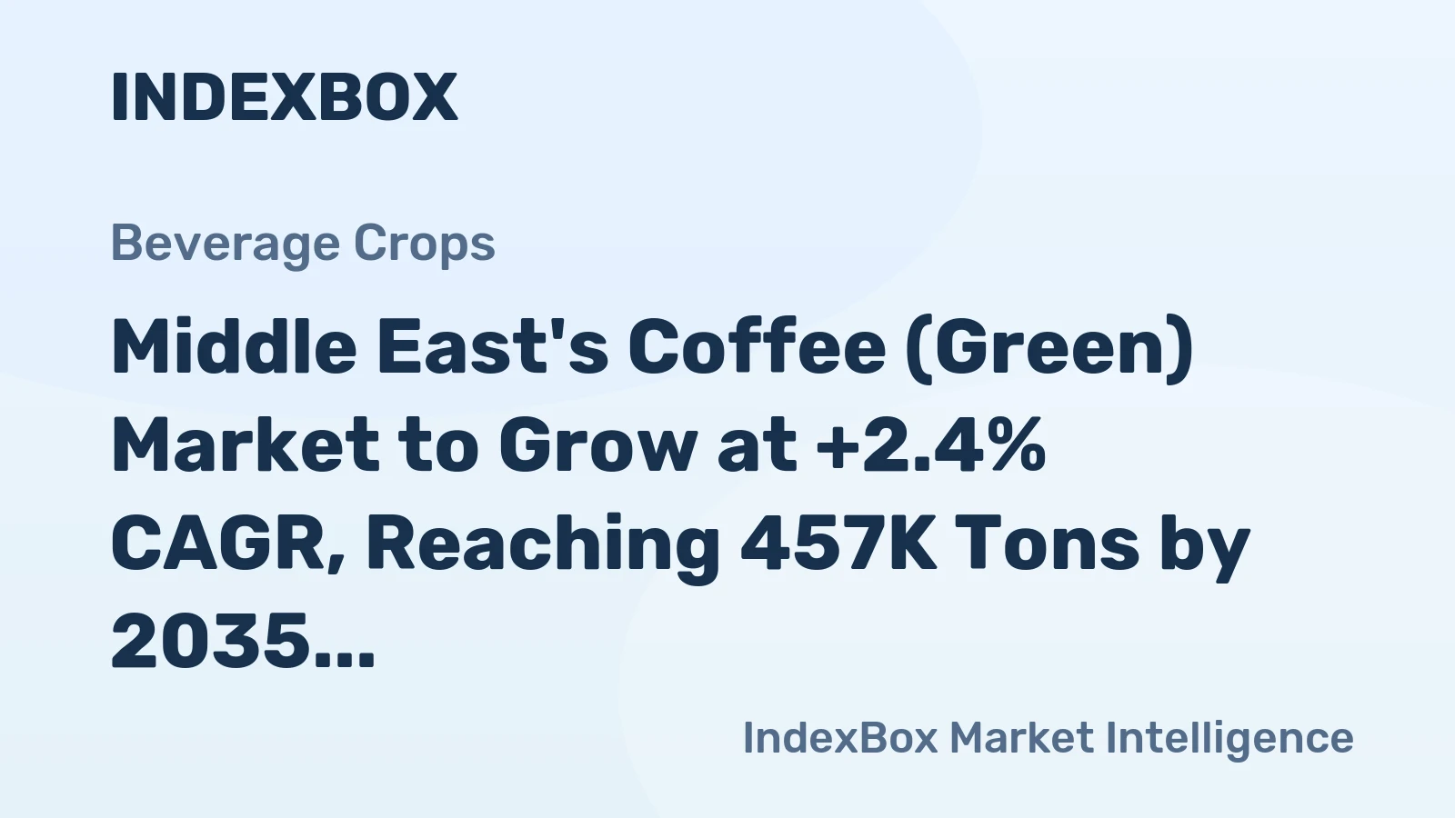 Middle East's Coffee (Green) Market to Grow at +2.4% CAGR, Reaching 457K Tons by 2035