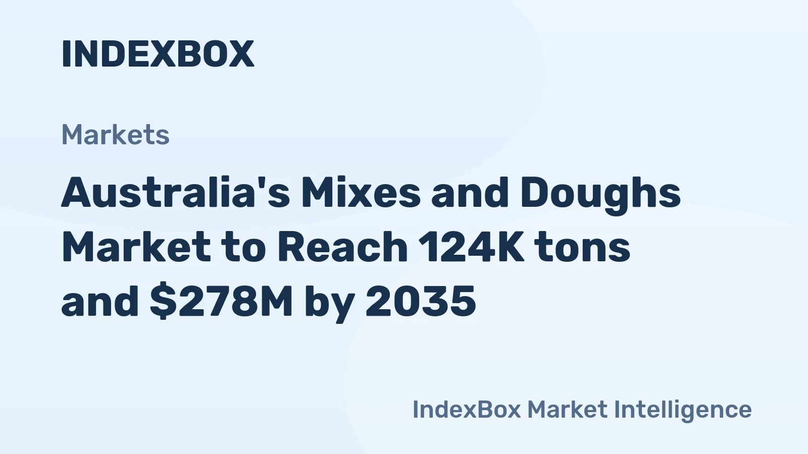 Australia's Mixes and Doughs Market to Reach 124K tons and $278M by 2035