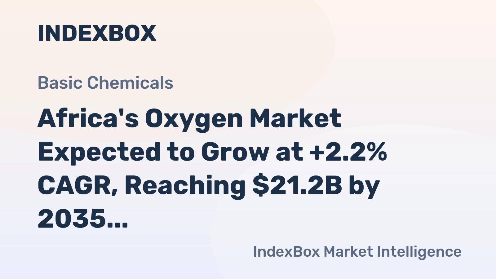 Africa's Oxygen Market Expected to Grow at +2.2% CAGR, Reaching $21.2B by 2035