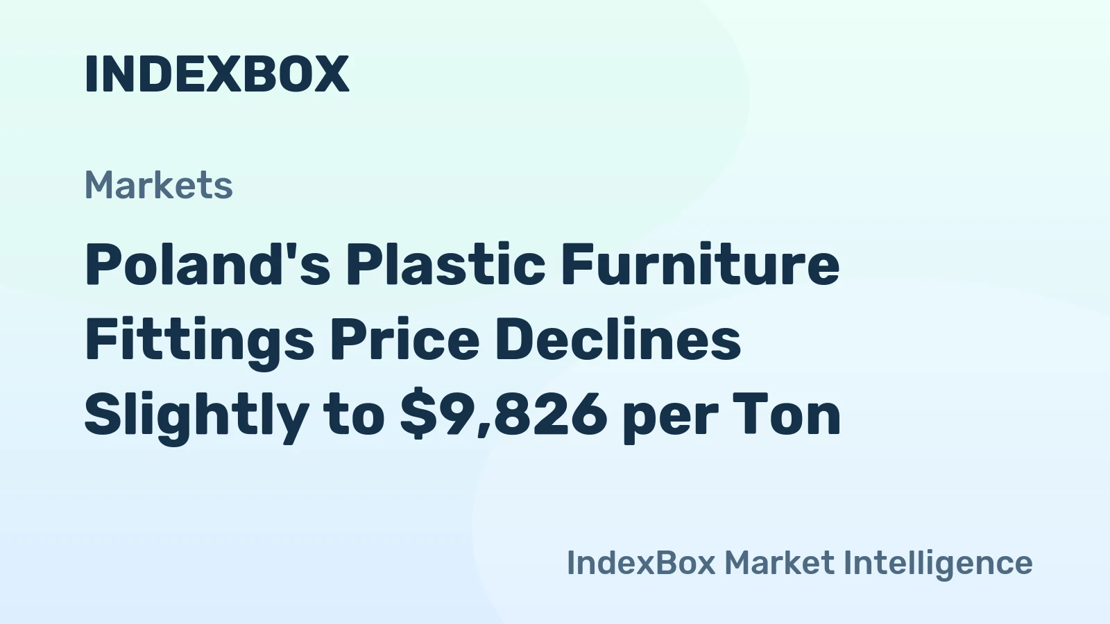 Poland's Plastic Furniture Fittings Price Declines Slightly to $9,826 per Ton