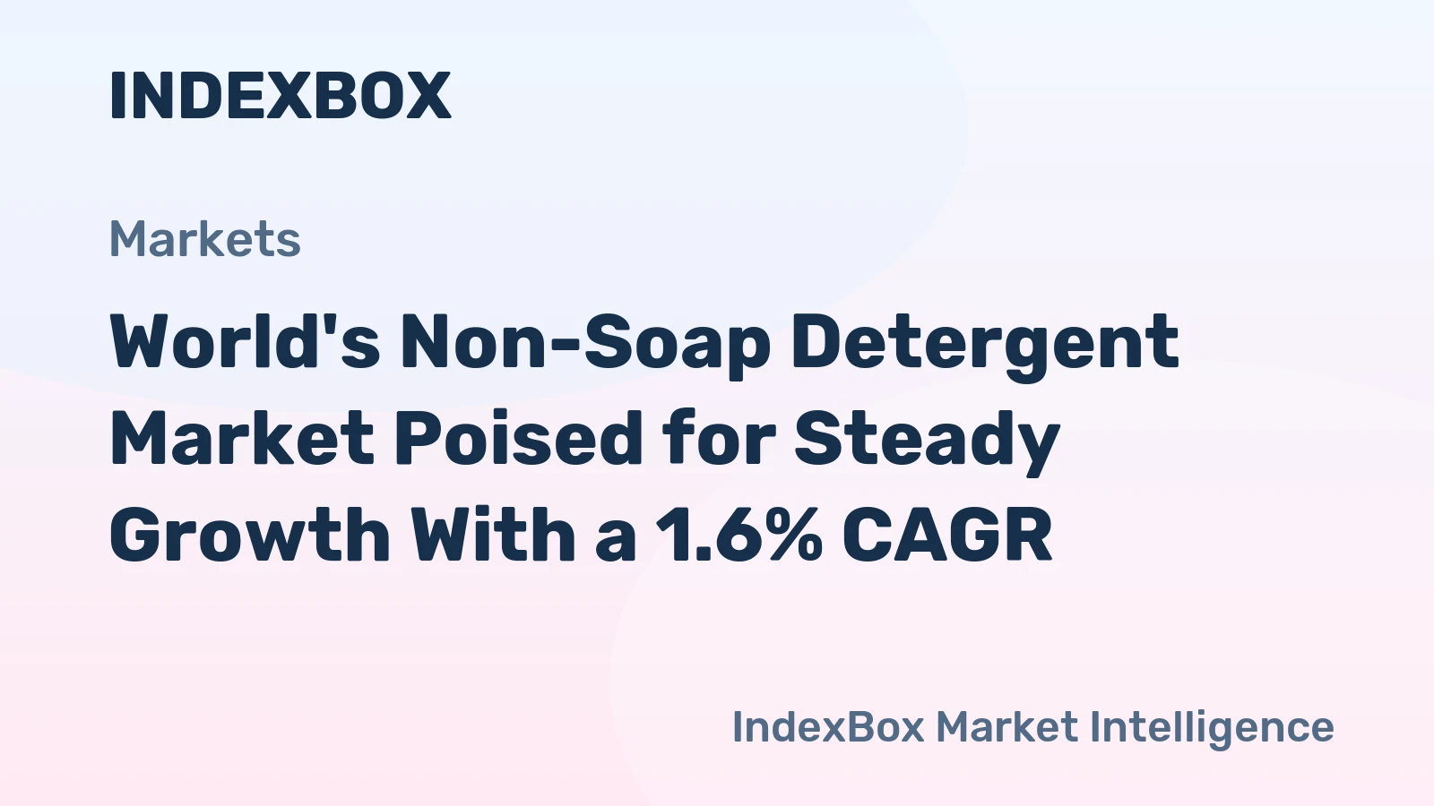 World's Non-Soap Detergent Market Poised for Steady Growth With a 1.6% CAGR