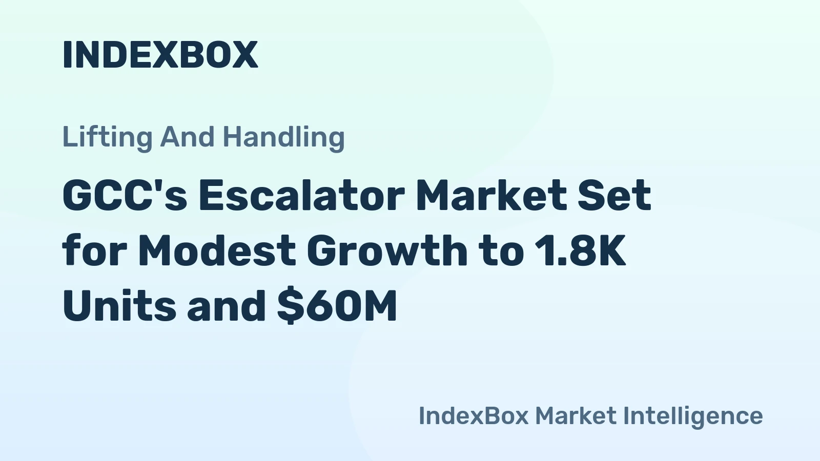 GCC's Escalator Market Set for Modest Growth to 1.8K Units and $60M
