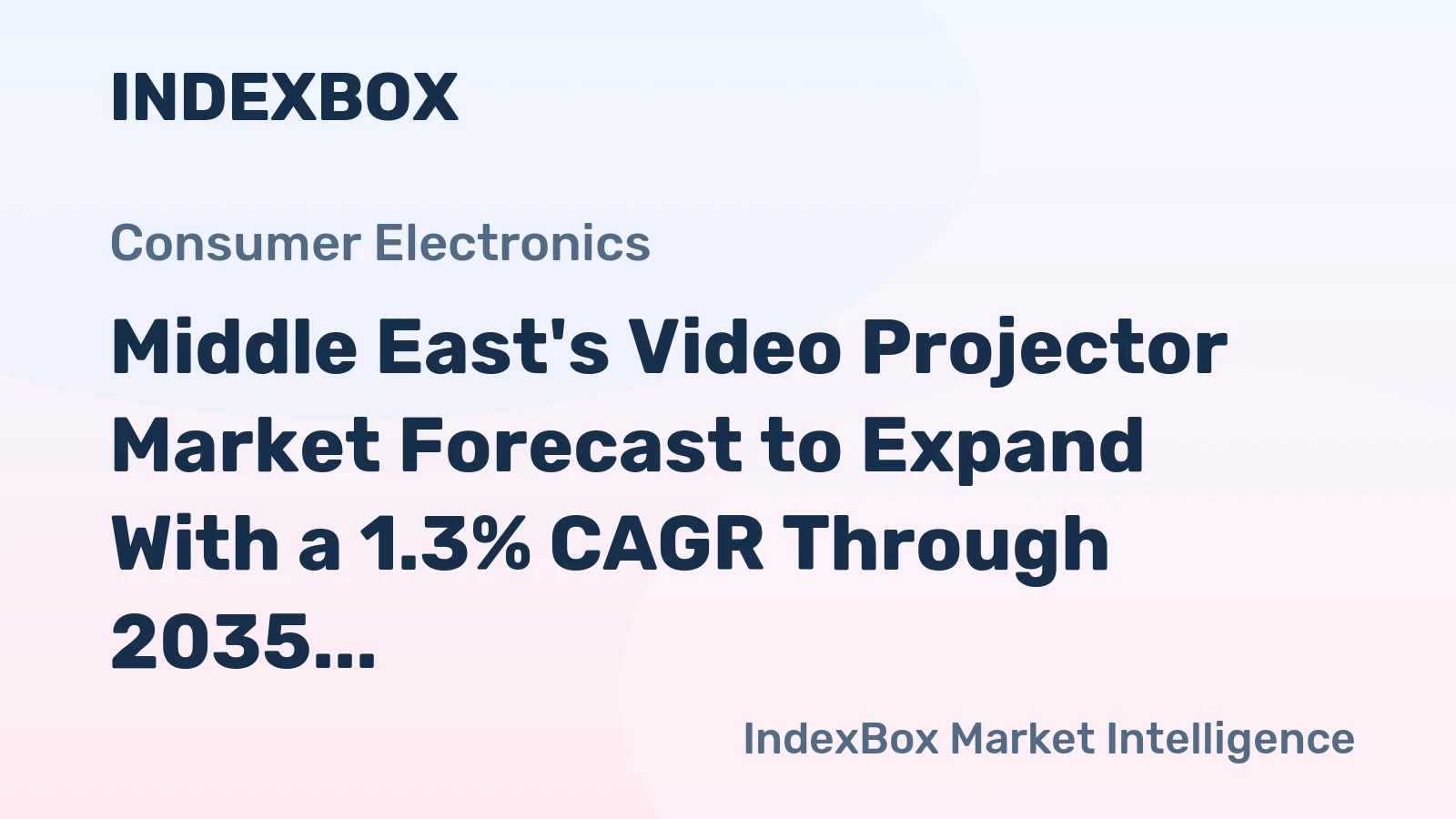 Middle East's Video Projector Market Forecast to Expand With a 1.3% CAGR Through 2035