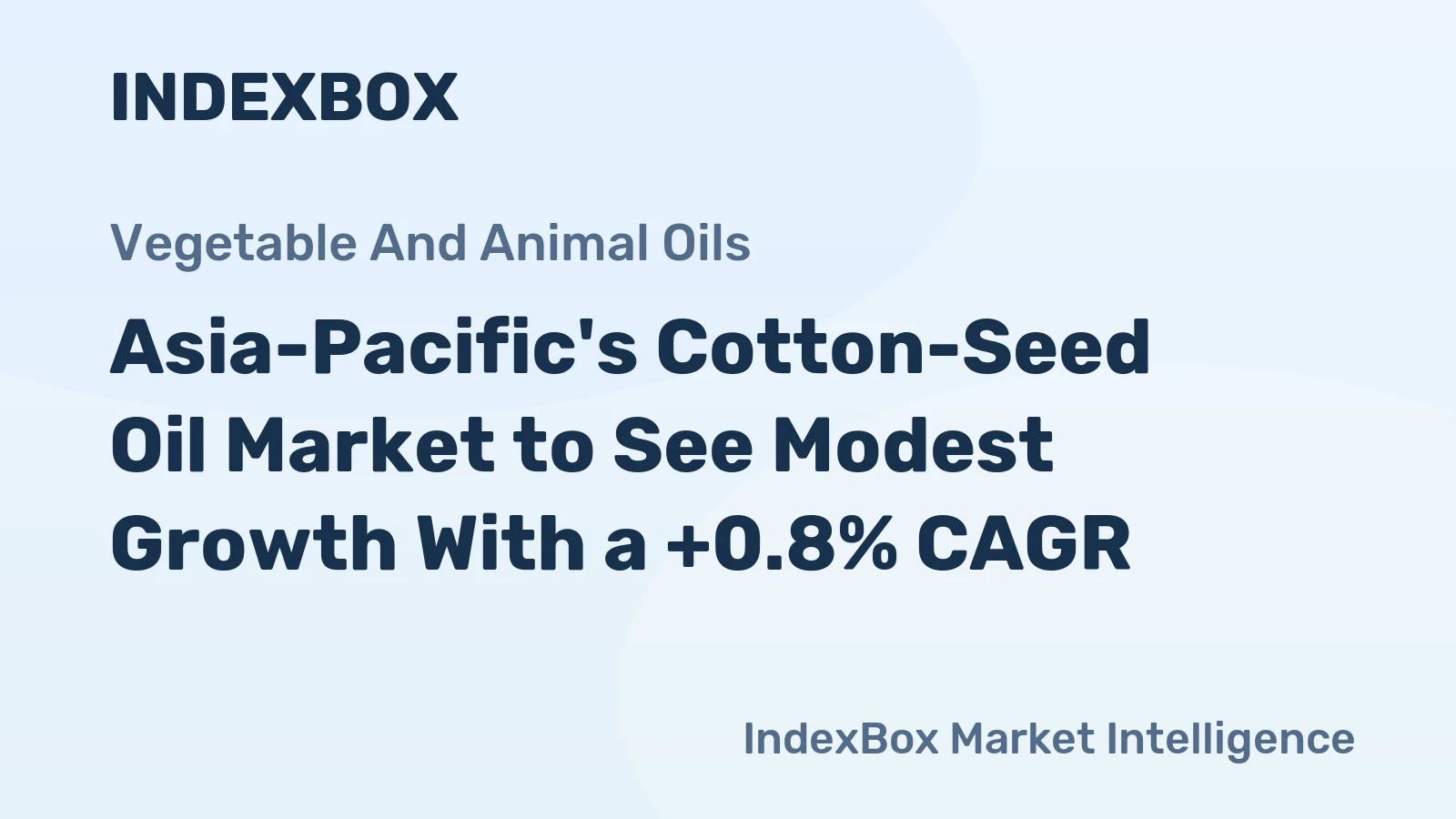 Asia-Pacific's Cotton-Seed Oil Market to See Modest Growth With a +0.8% CAGR