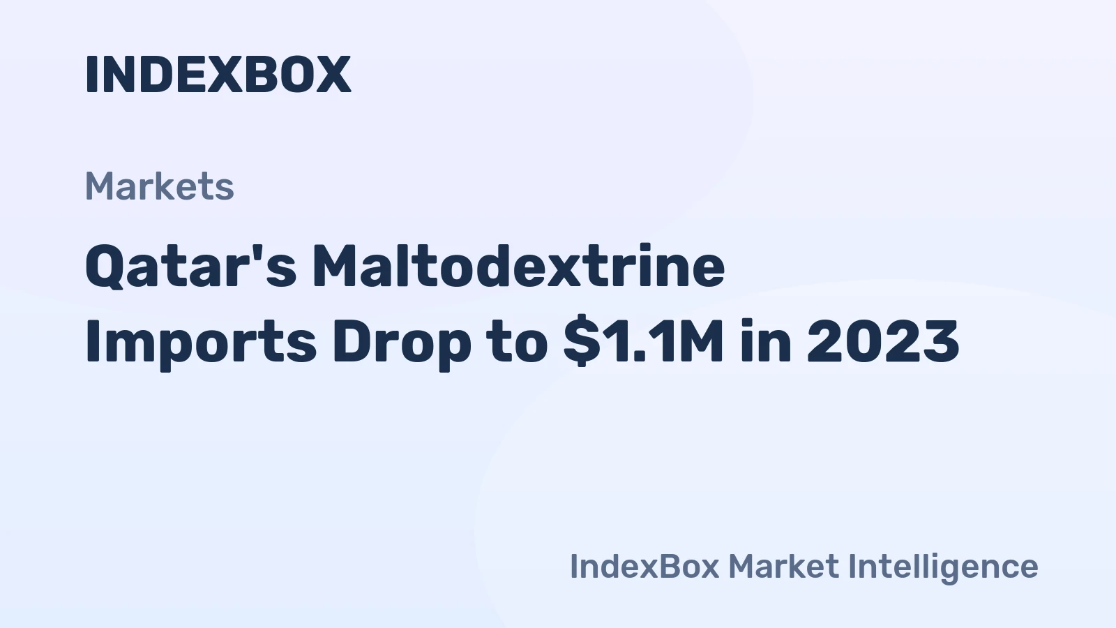 Qatar's Maltodextrine Imports Drop to $1.1M in 2023