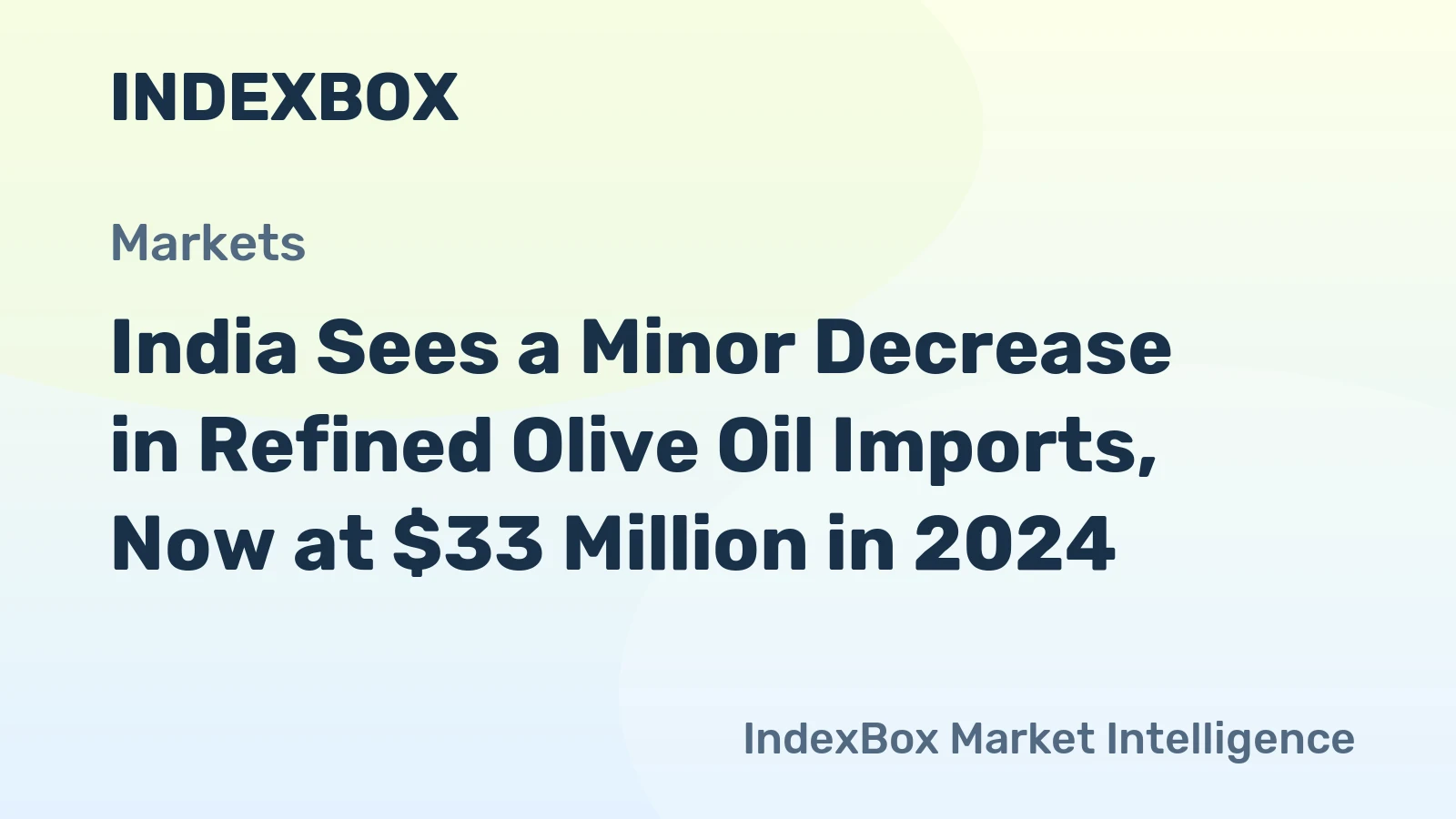 India Sees a Minor Decrease in Refined Olive Oil Imports, Now at $33 Million in 2024
