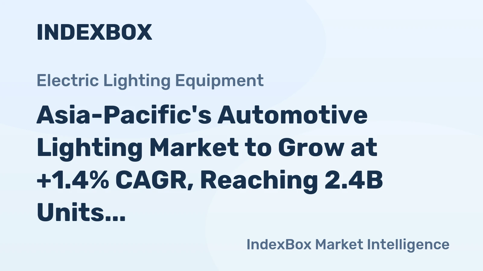 Asia-Pacific's Automotive Lighting Market to Grow at +1.4% CAGR, Reaching 2.4B Units by 2035