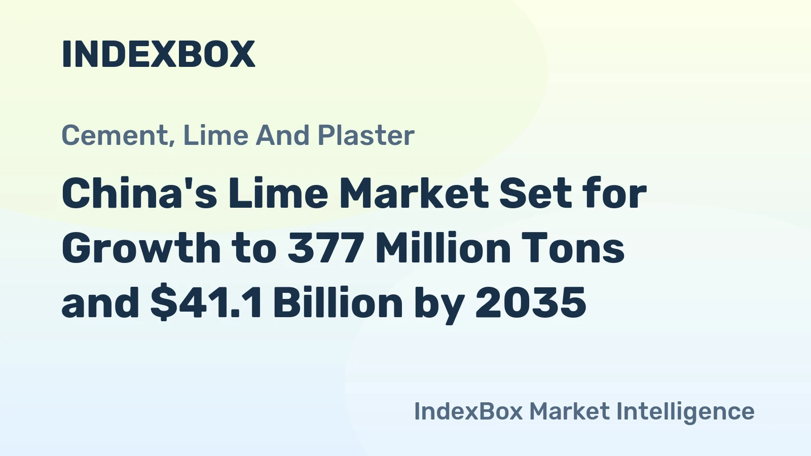 China's Lime Market Set for Growth to 377 Million Tons and $41.1 Billion by 2035