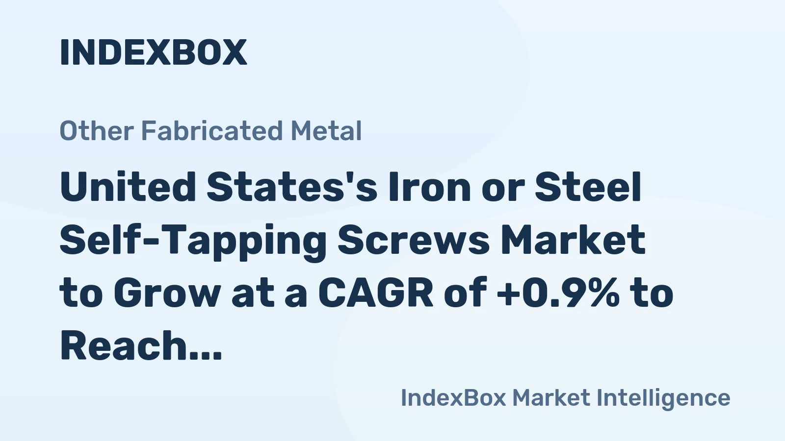United States's Iron or Steel Self-Tapping Screws Market to Grow at a CAGR of +0.9% to Reach $1.1B by 2035