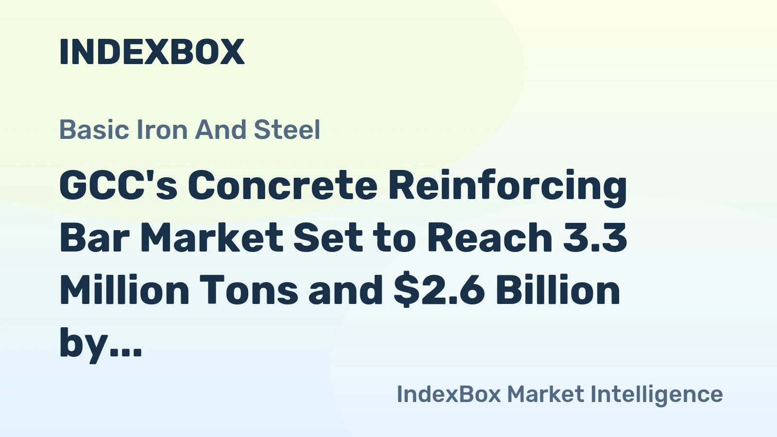 GCC's Concrete Reinforcing Bar Market Set to Reach 3.3 Million Tons and $2.6 Billion by 2035