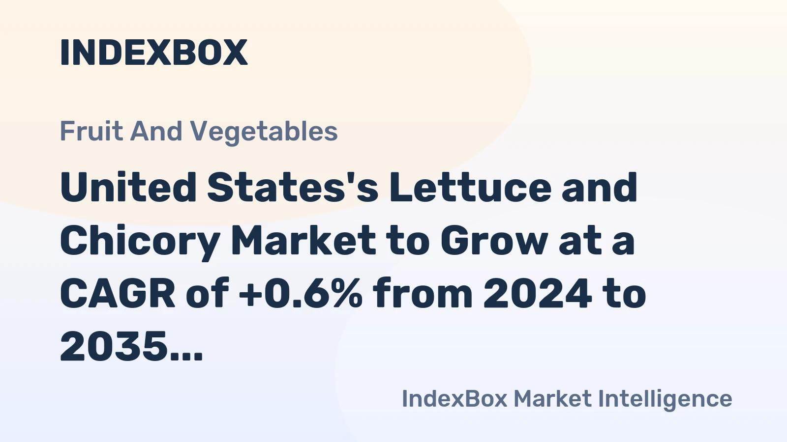 United States's Lettuce and Chicory Market to Grow at a CAGR of +0.6% from 2024 to 2035