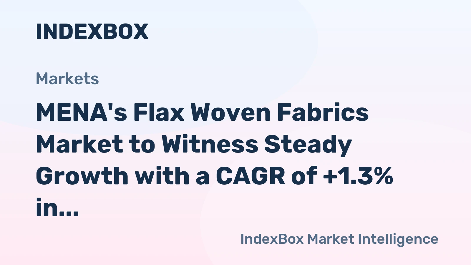 MENA's Flax Woven Fabrics Market to Witness Steady Growth with a CAGR of +1.3% in Consumption Volume and +2.3% in Market Value from 2024 to 2035