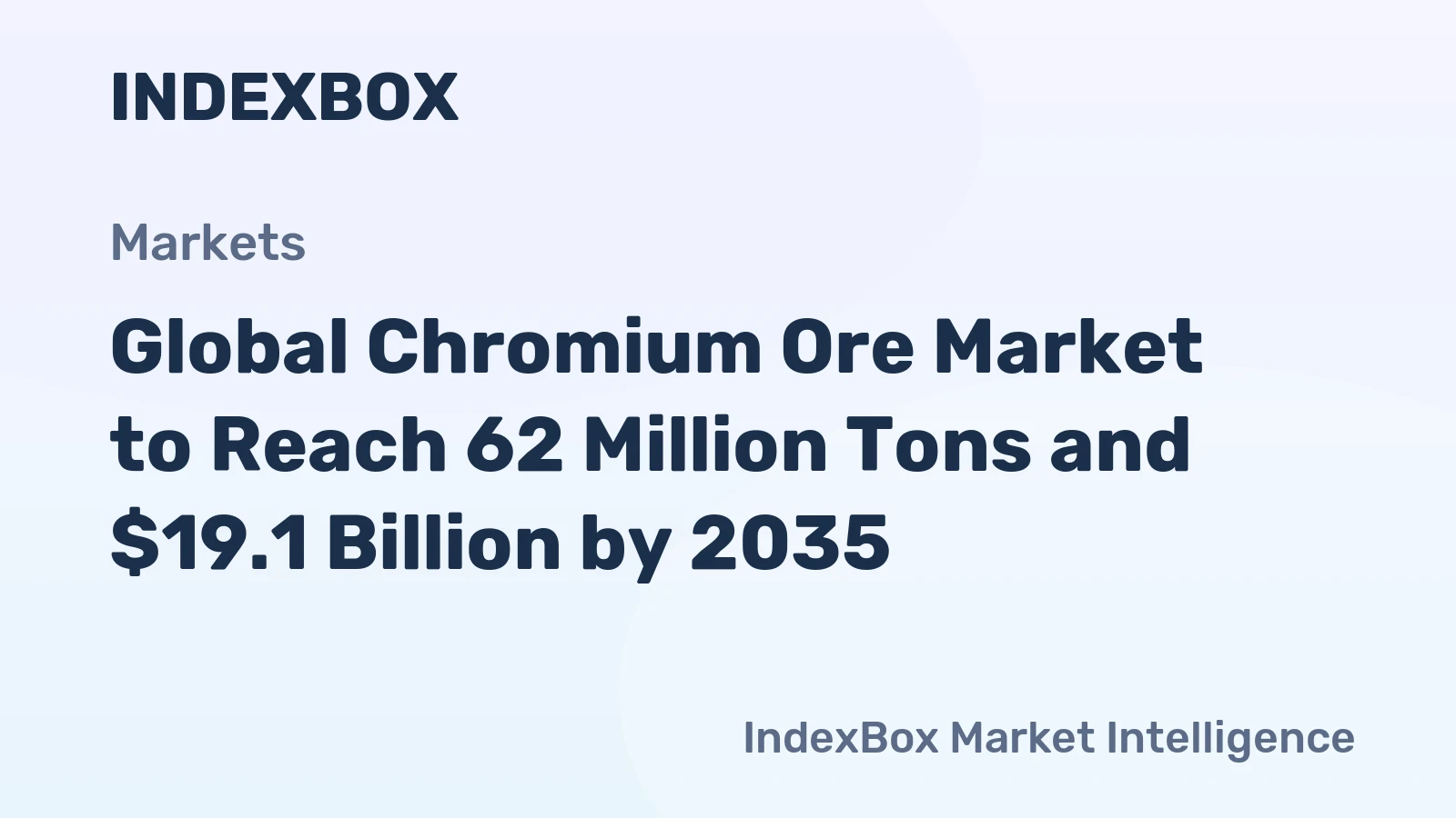 Global Chromium Ore Market to Reach 62 Million Tons and $19.1 Billion by 2035