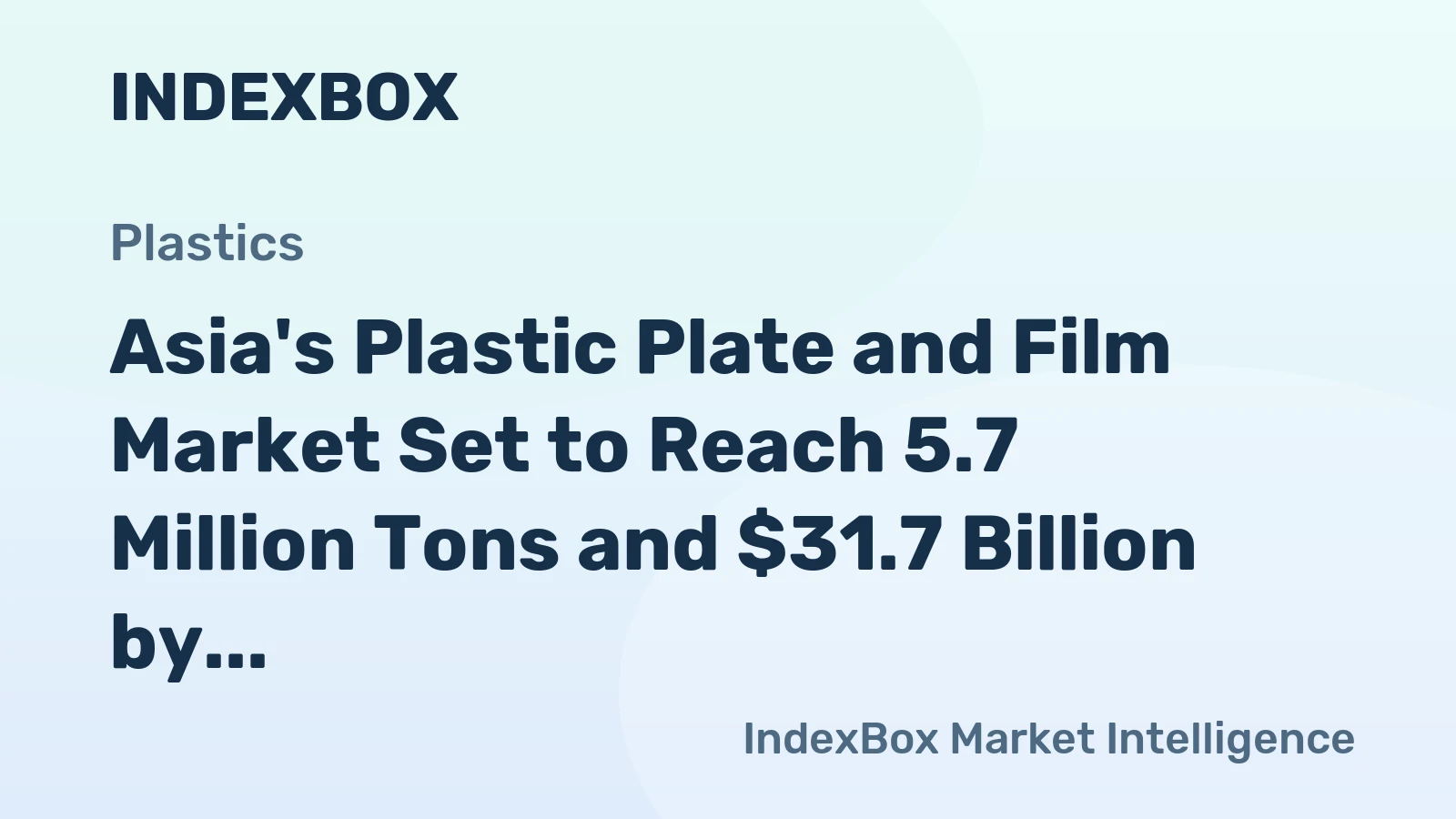 Asia's Plastic Plate and Film Market Set to Reach 5.7 Million Tons and $31.7 Billion by 2035