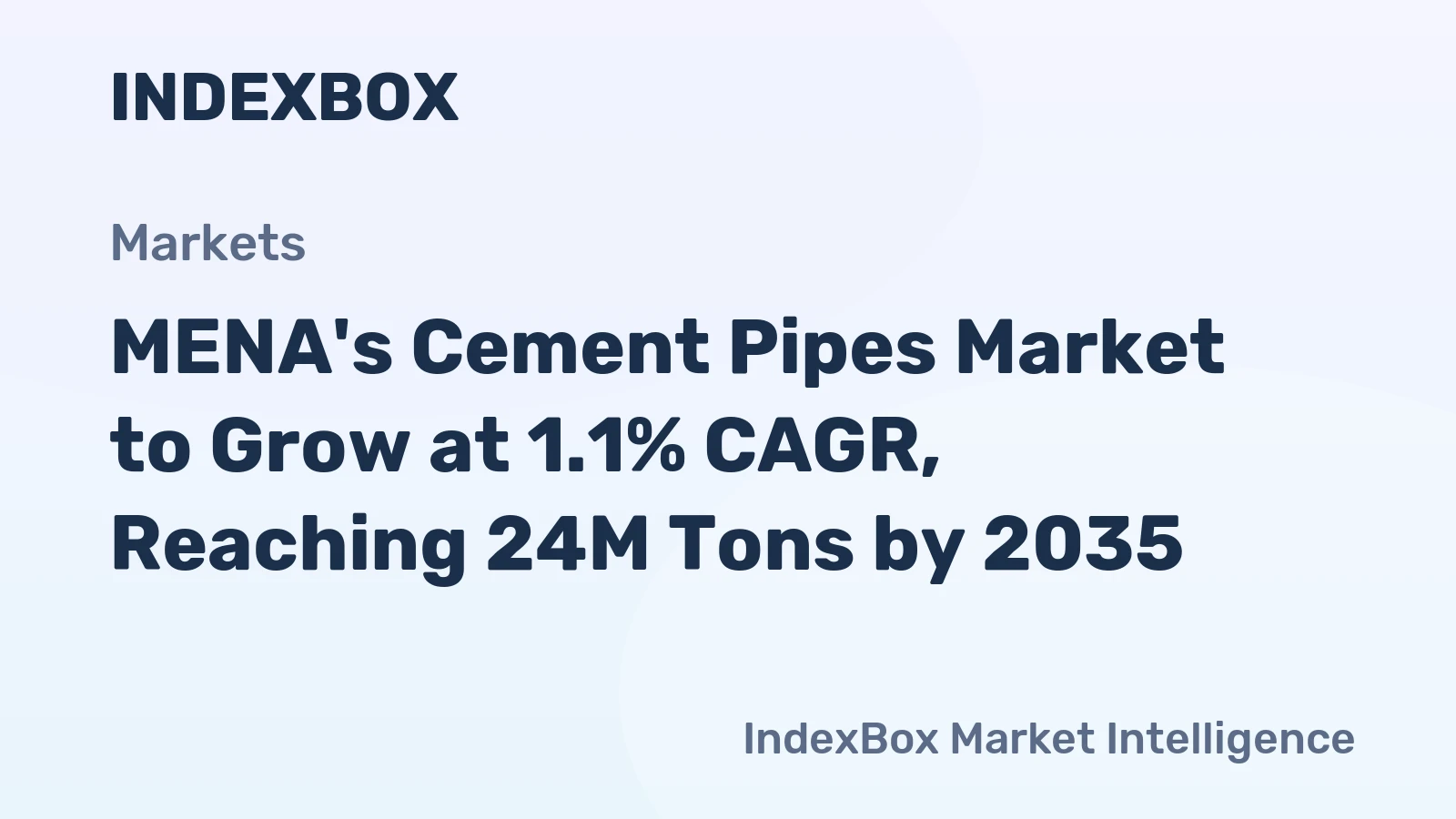 MENA's Cement Pipes Market to Grow at 1.1% CAGR, Reaching 24M Tons by 2035