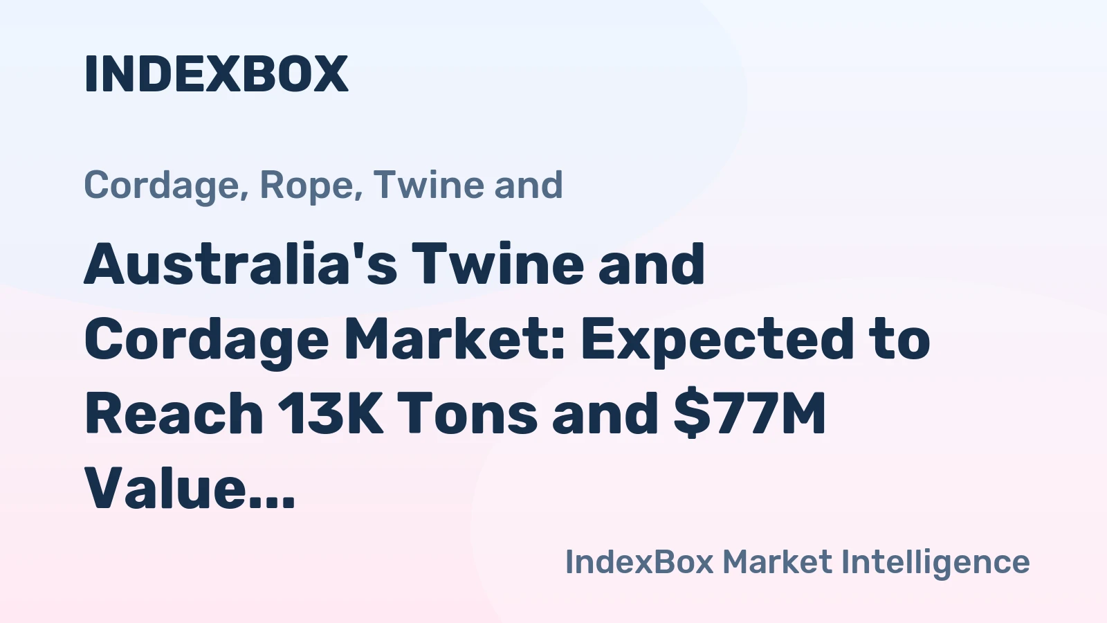 Australia's Twine and Cordage Market: Expected to Reach 13K Tons and $77M Value by 2035