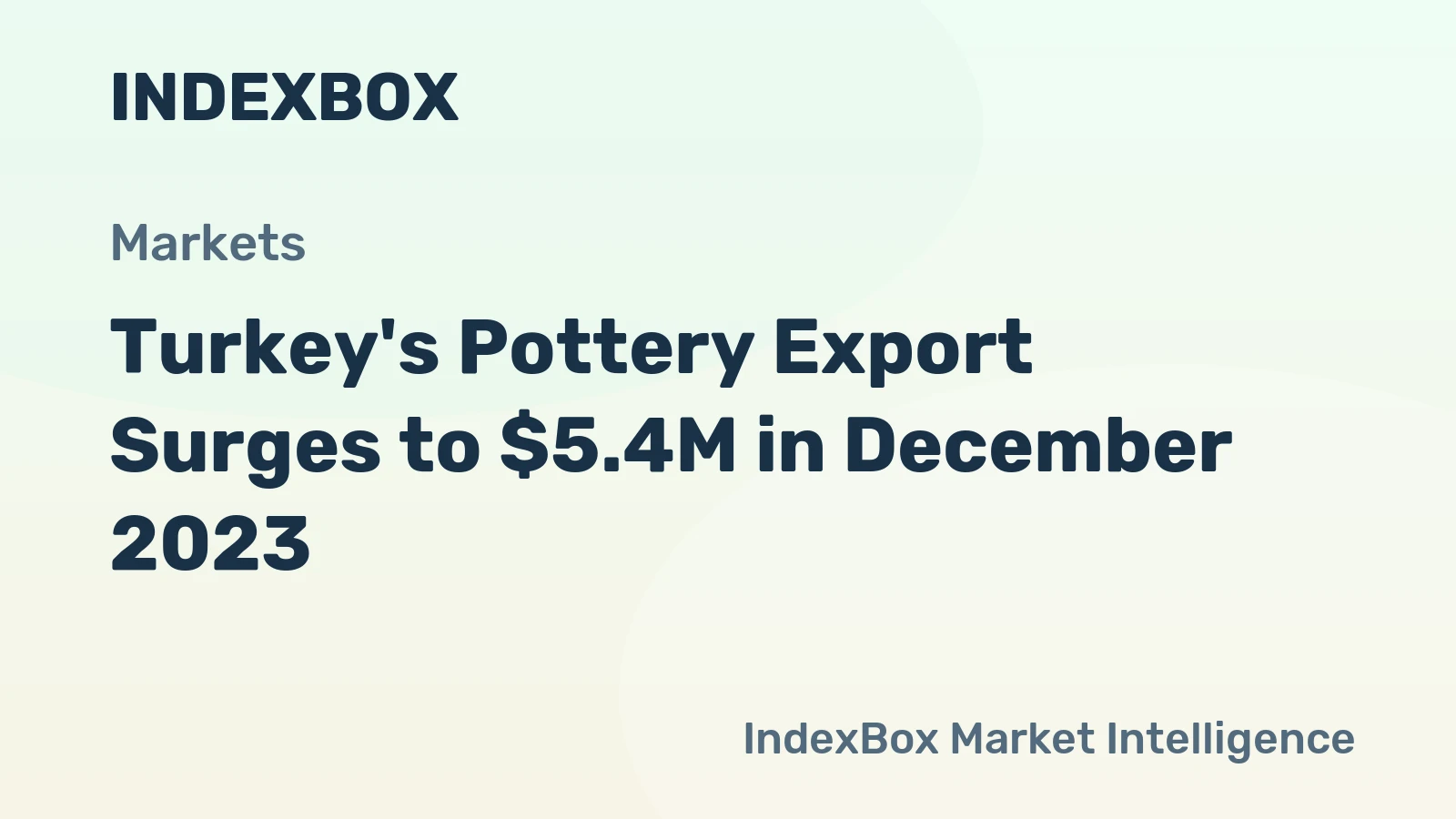 Turkey's Pottery Export Surges to $5.4M in December 2023