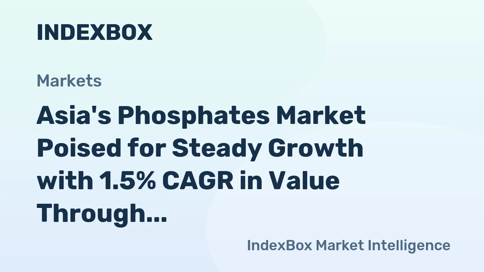 Asia's Phosphates Market Poised for Steady Growth with 1.5% CAGR in Value Through 2035