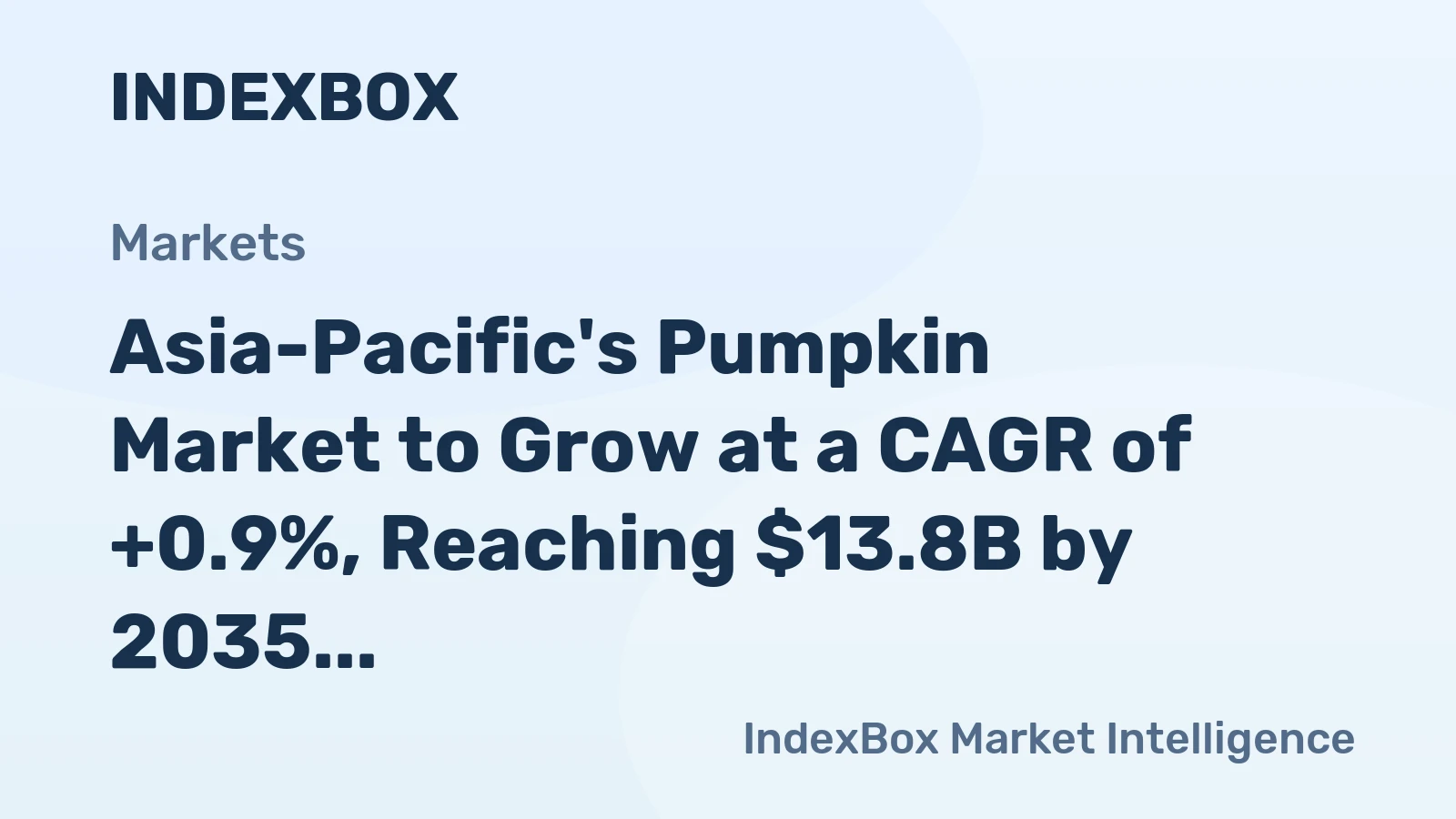 Asia-Pacific's Pumpkin Market to Grow at a CAGR of +0.9%, Reaching $13.8B by 2035