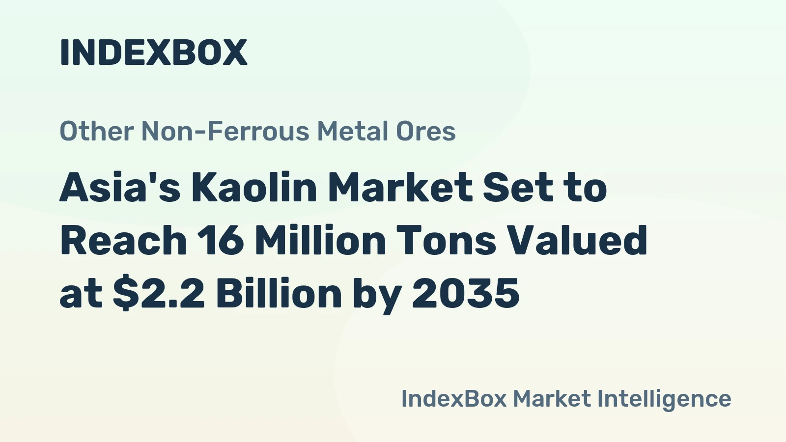 Asia's Kaolin Market Set to Reach 16 Million Tons Valued at $2.2 Billion by 2035