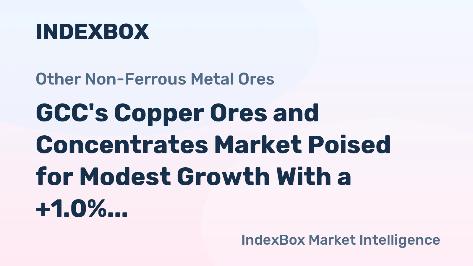 GCC's Copper Ores and Concentrates Market Poised for Modest Growth With a +1.0% Volume CAGR Through 2035