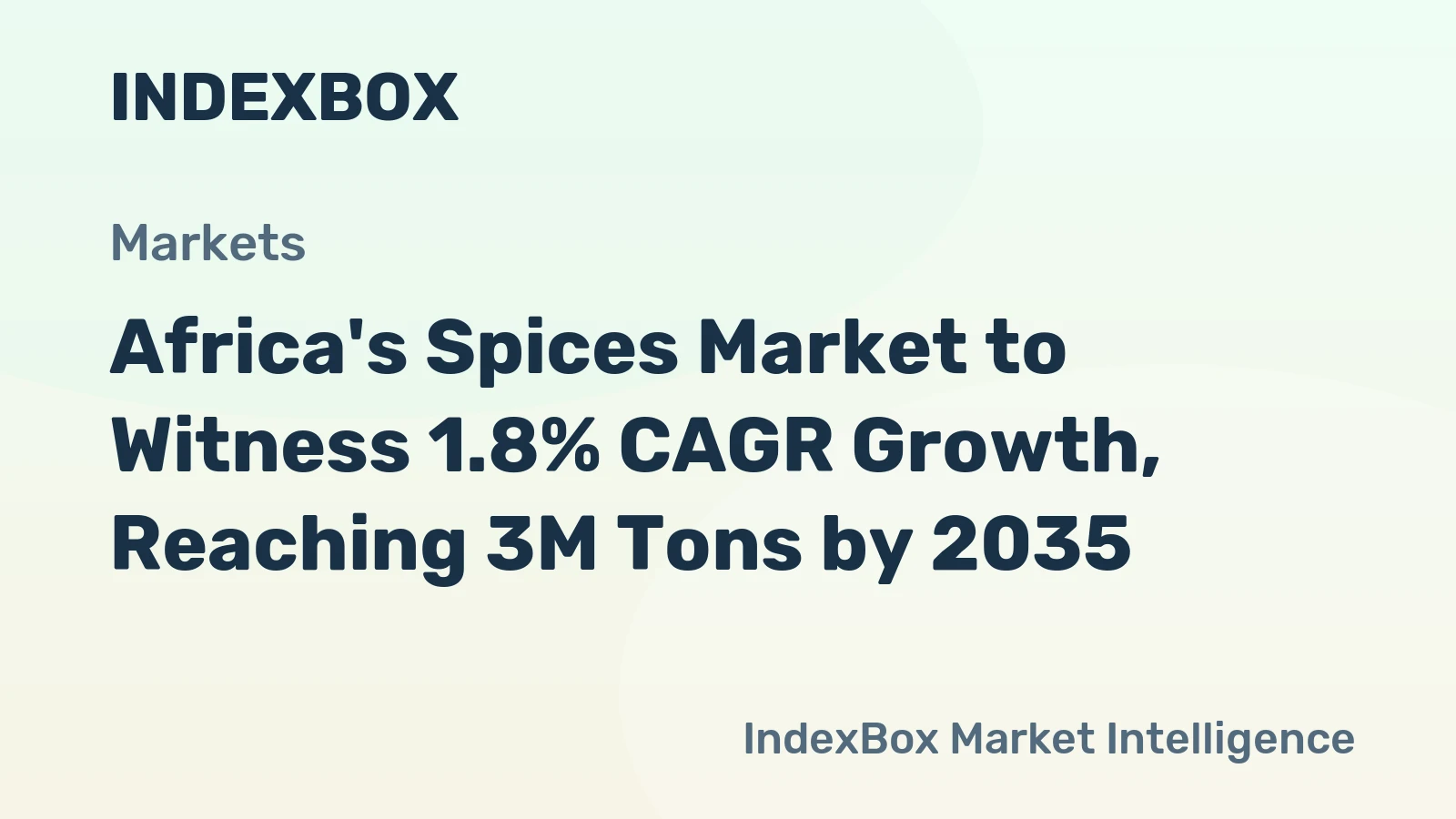 Africa's Spices Market to Witness 1.8% CAGR Growth, Reaching 3M Tons by 2035
