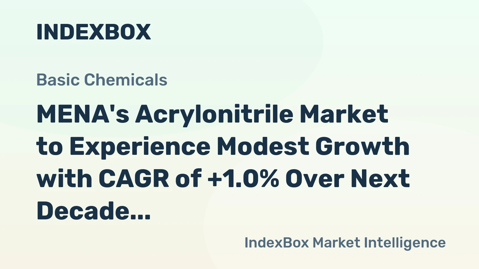 MENA's Acrylonitrile Market to Experience Modest Growth with CAGR of +1.0% Over Next Decade