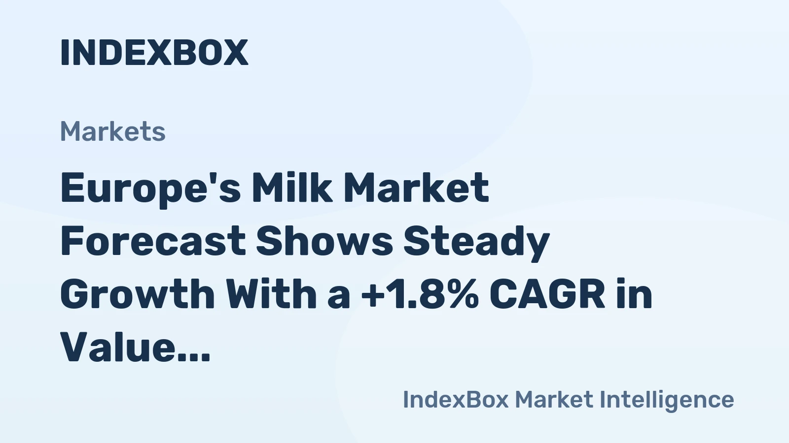 Europe's Milk Market Forecast Shows Steady Growth With a +1.8% CAGR in Value Through 2035