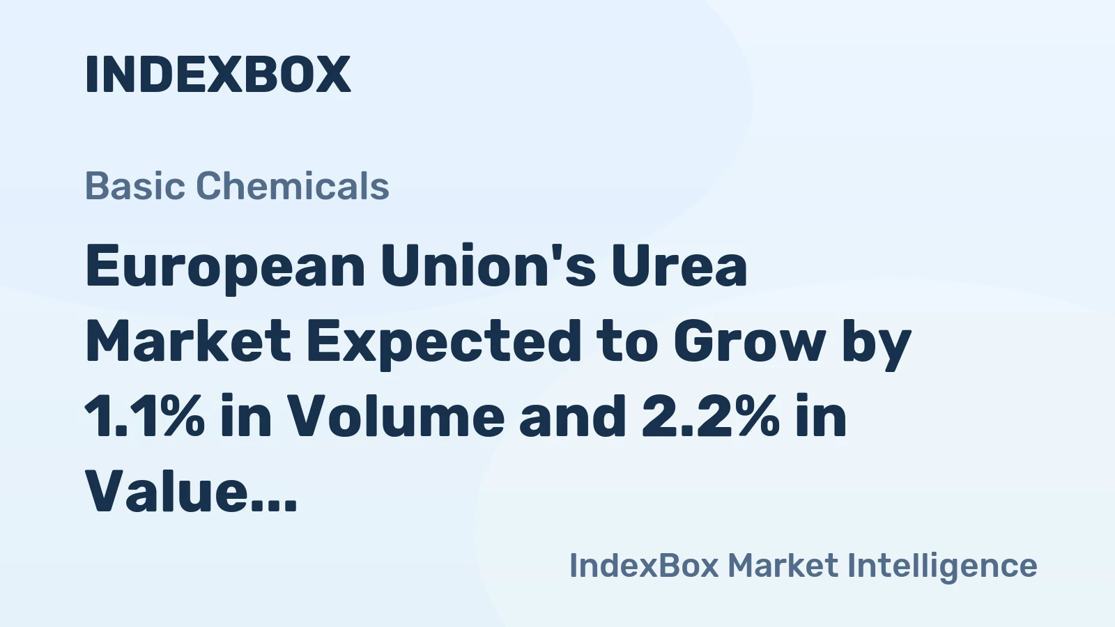 European Union's Urea Market Expected to Grow by 1.1% in Volume and 2.2% in Value Over Next Decade