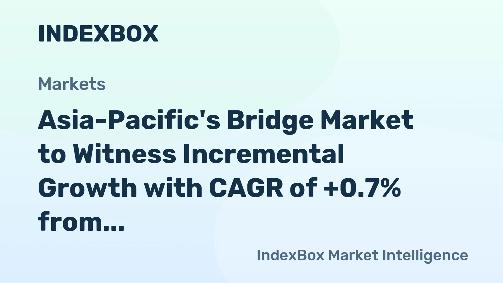 Asia-Pacific's Bridge Market to Witness Incremental Growth with CAGR of +0.7% from 2024 to 2035