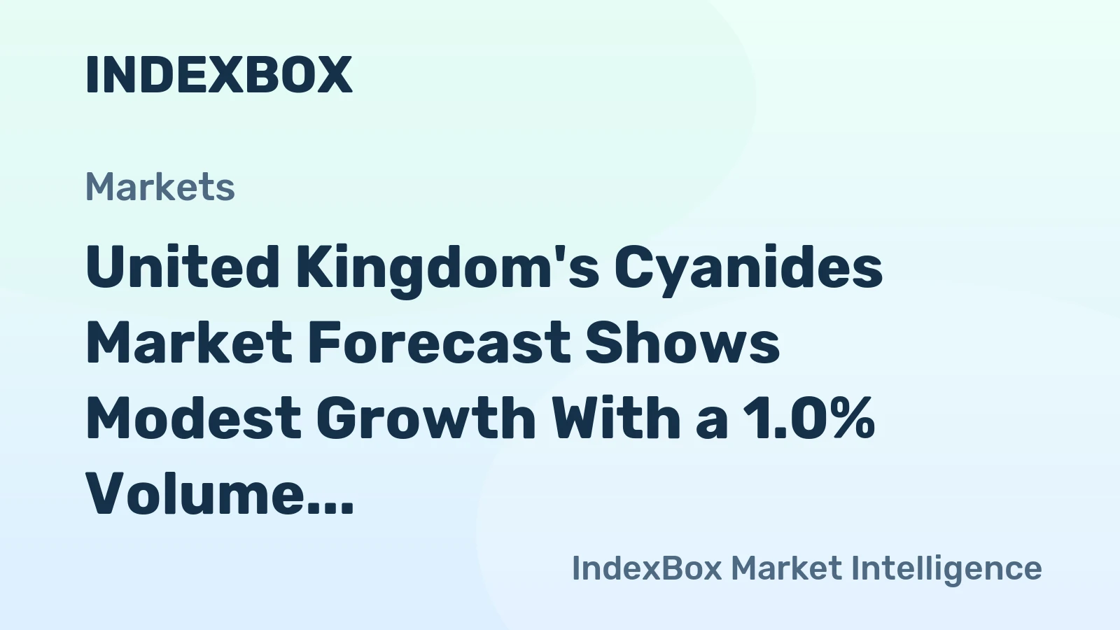 United Kingdom's Cyanides Market Forecast Shows Modest Growth With a 1.0% Volume CAGR