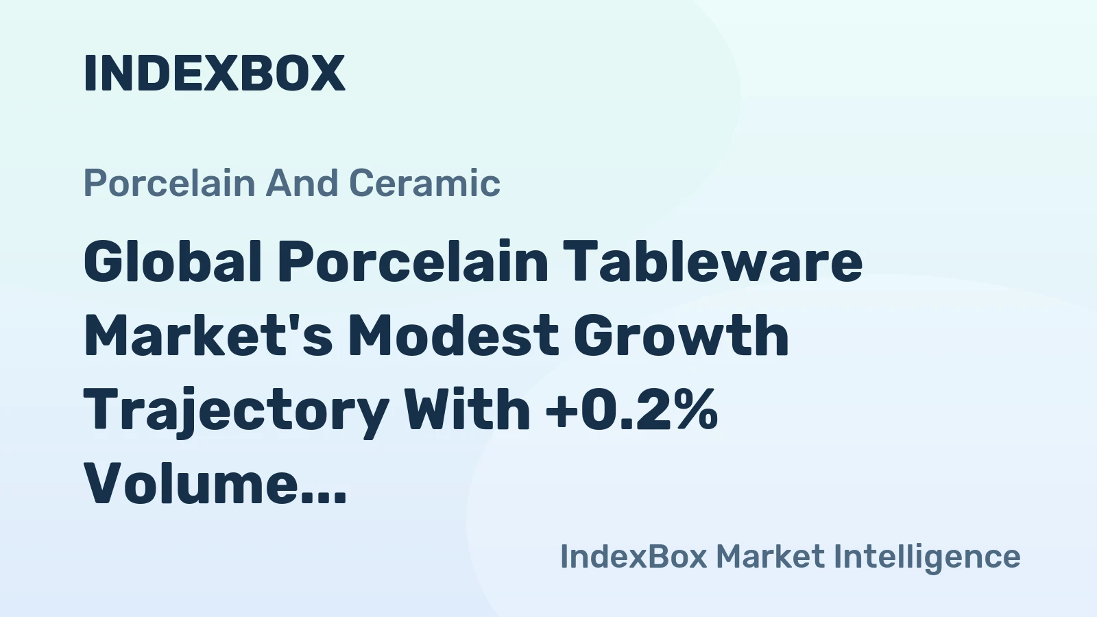 Global Porcelain Tableware Market's Modest Growth Trajectory With +0.2% Volume CAGR Through 2035