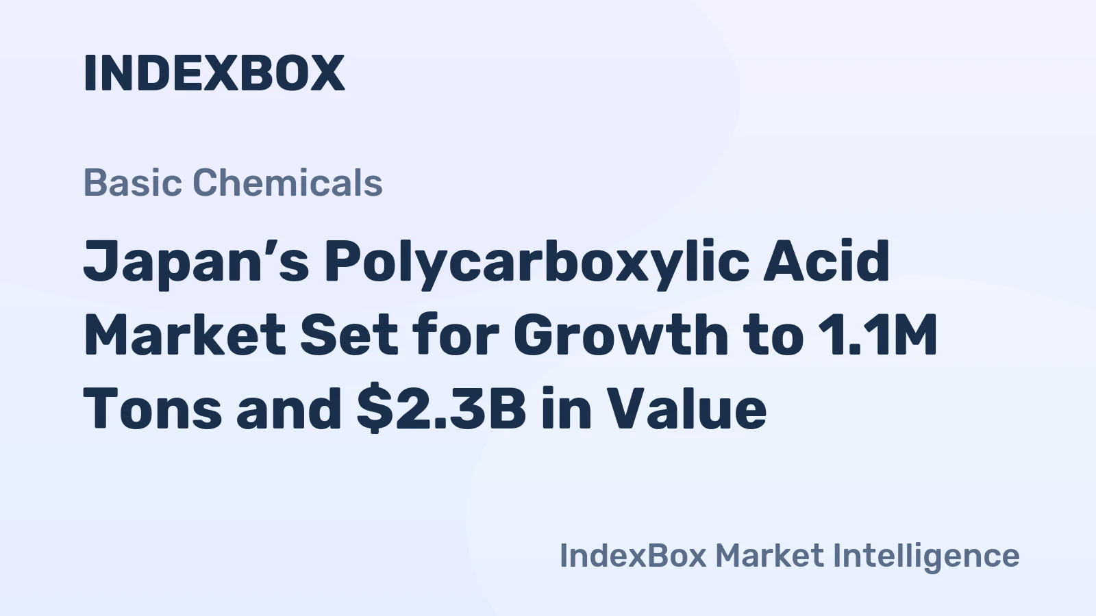 Japan’s Polycarboxylic Acid Market Set for Growth to 1.1M Tons and $2.3B in Value