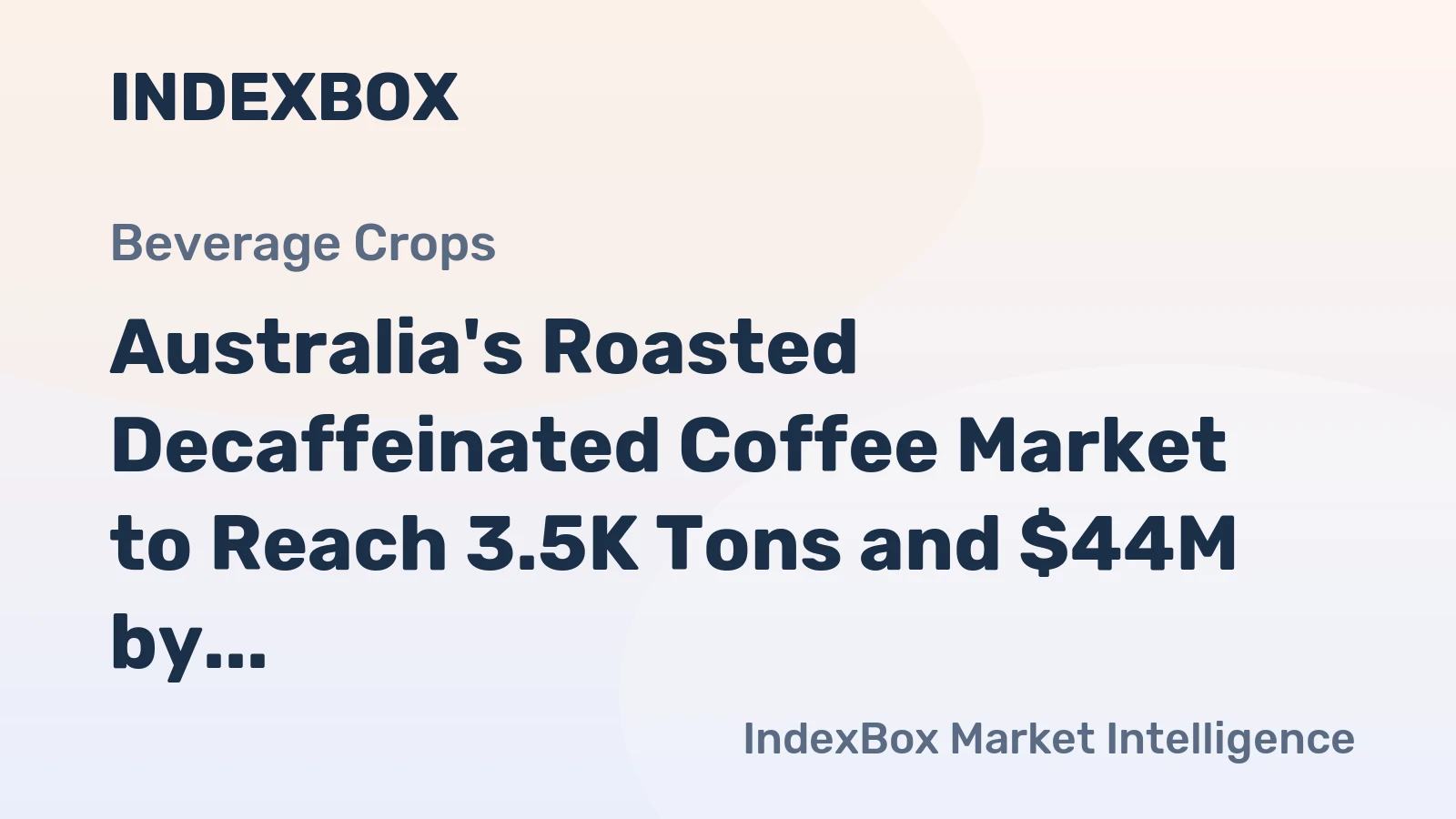 Australia's Roasted Decaffeinated Coffee Market to Reach 3.5K Tons and $44M by 2035
