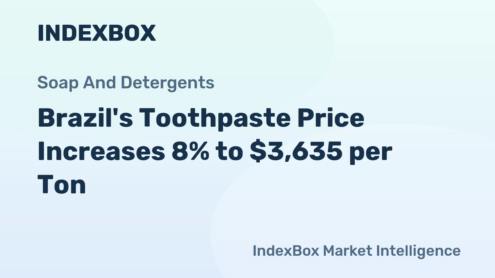 Brazil's Toothpaste Price Increases 8% to $3,635 per Ton