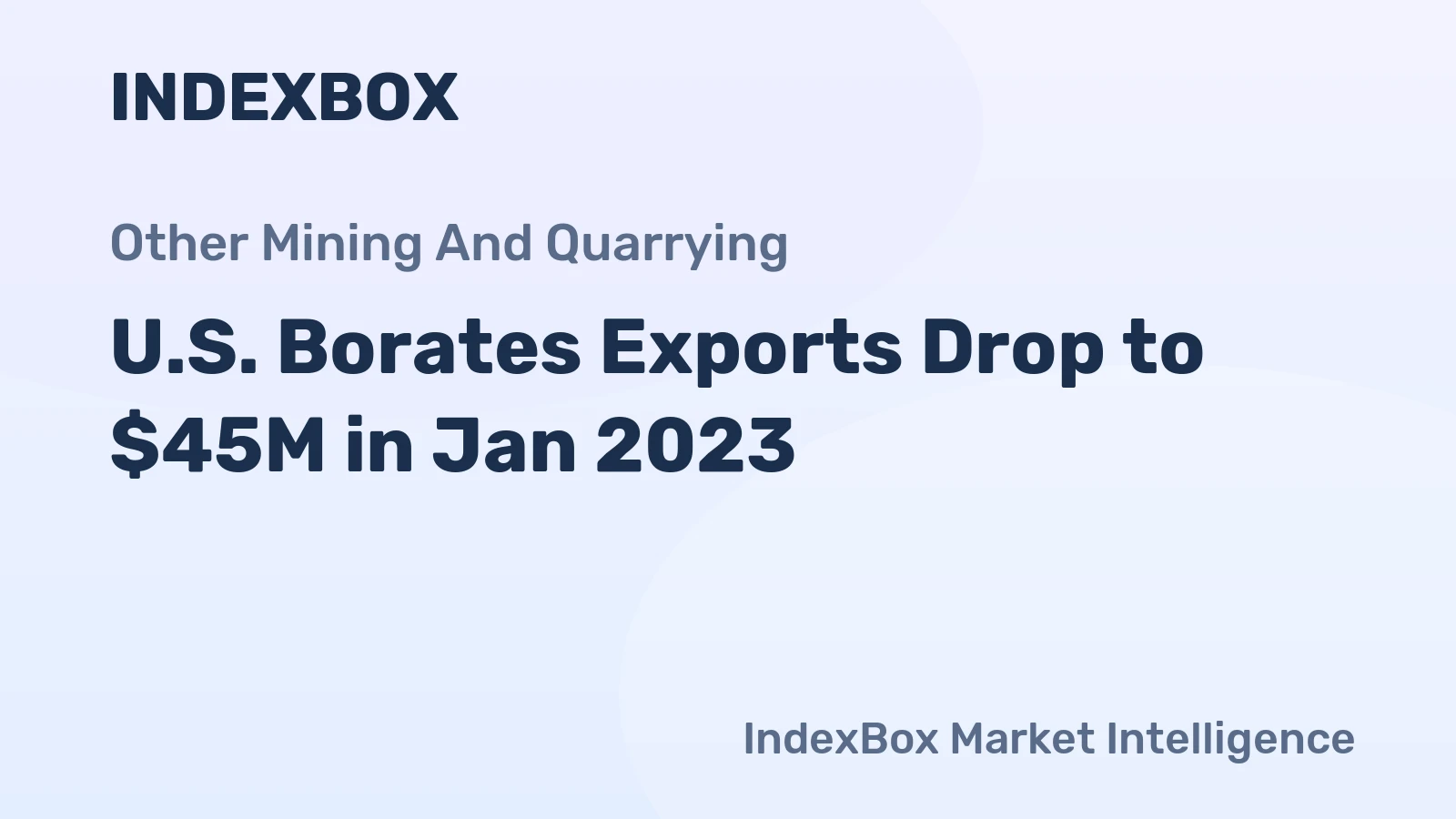 U.S. Borates Exports Drop to $45M in Jan 2023