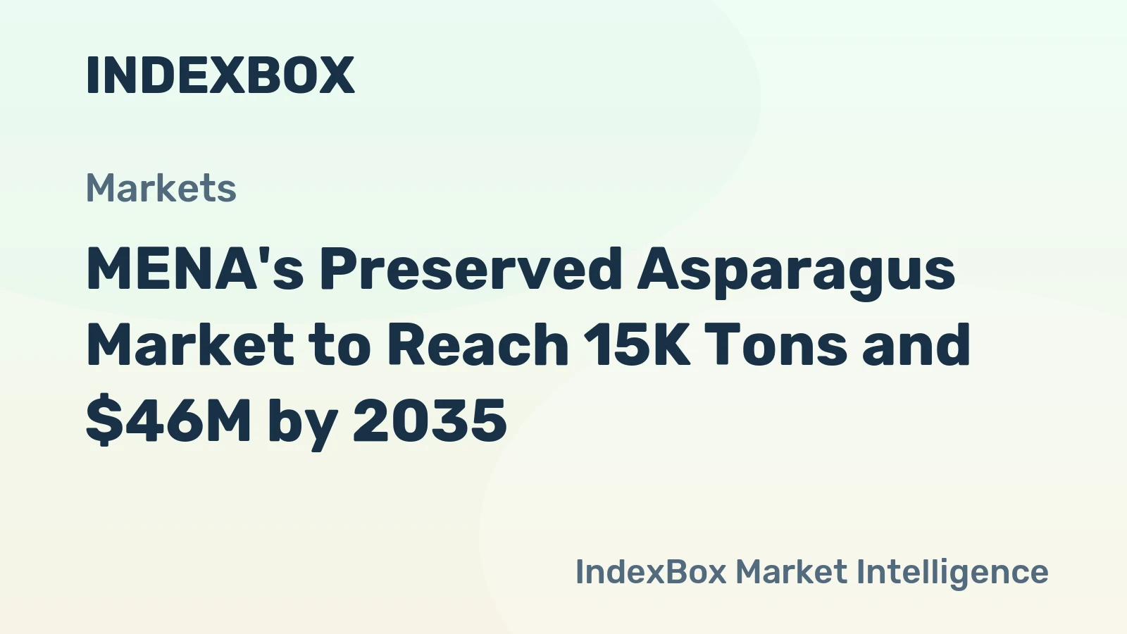 MENA's Preserved Asparagus Market to Reach 15K Tons and $46M by 2035