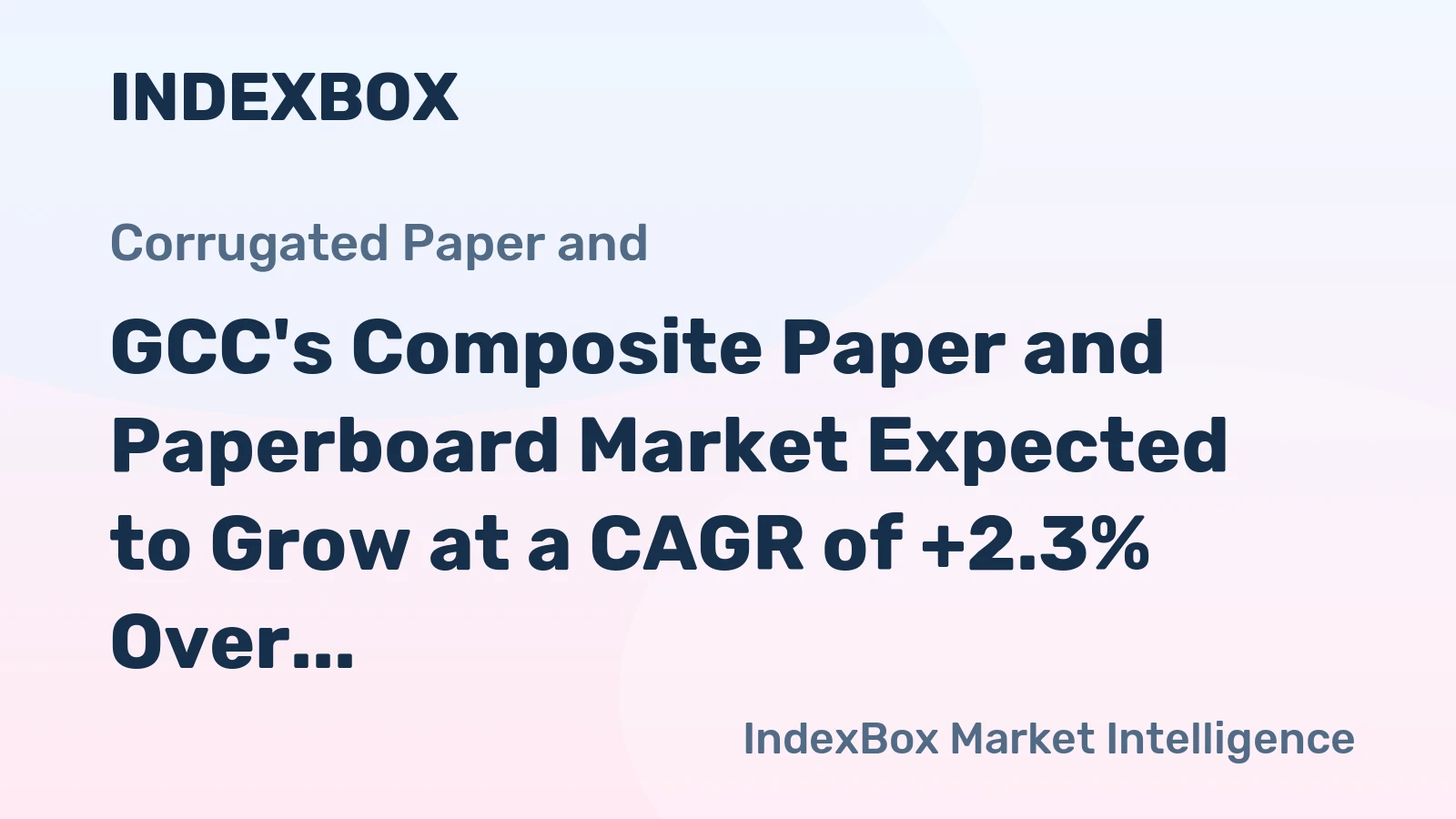 GCC's Composite Paper and Paperboard Market Expected to Grow at a CAGR of +2.3% Over Next Decade