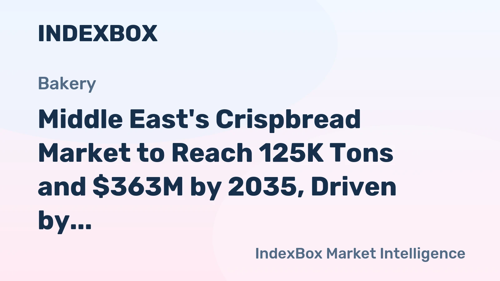 Middle East's Crispbread Market to Reach 125K Tons and $363M by 2035, Driven by Growing Demand