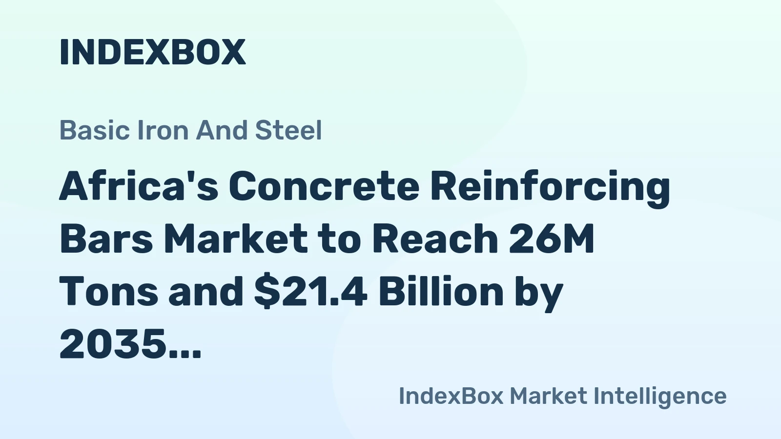 Africa's Concrete Reinforcing Bars Market to Reach 26M Tons and $21.4 Billion by 2035