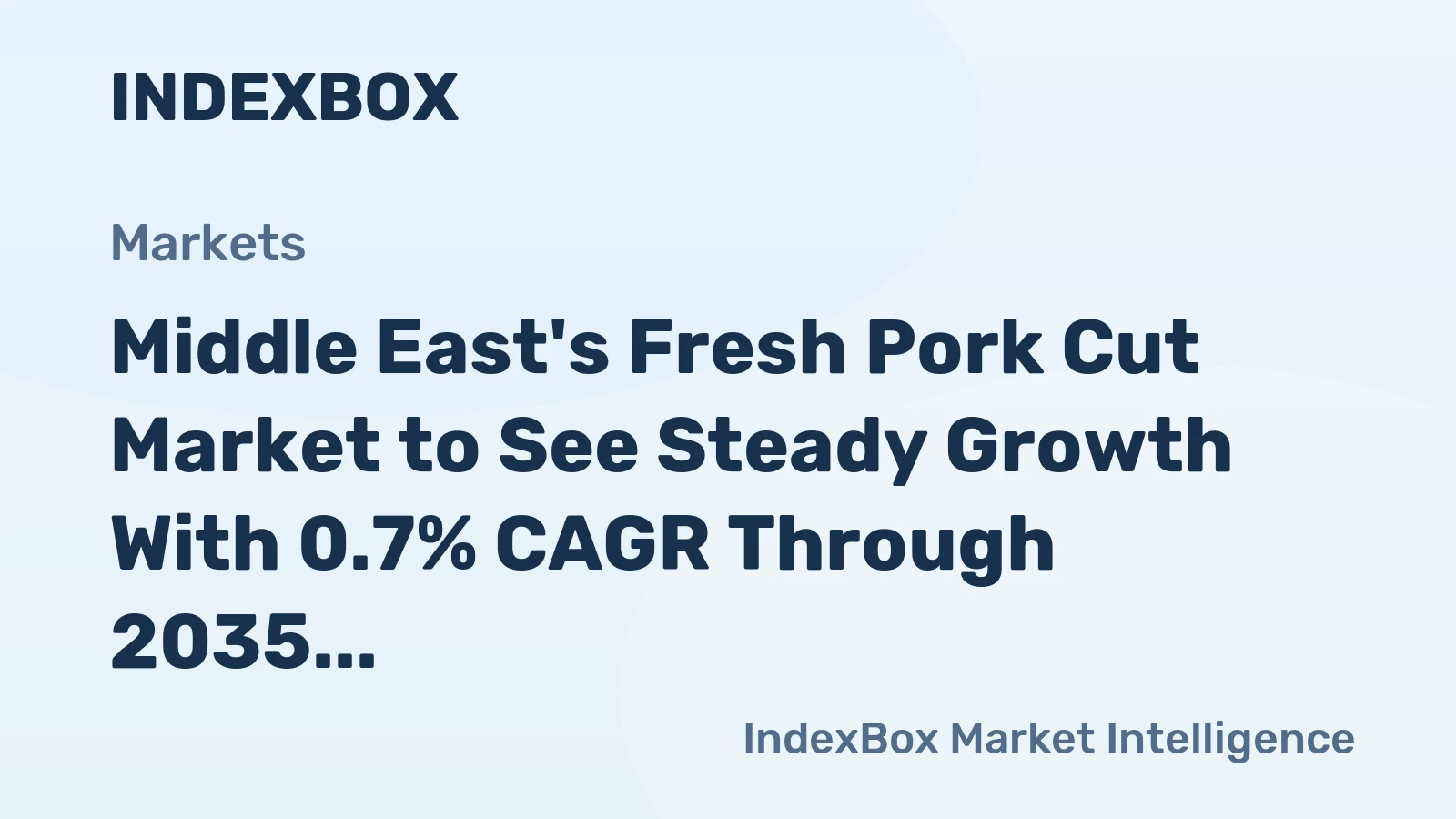Middle East's Fresh Pork Cut Market to See Steady Growth With 0.7% CAGR Through 2035